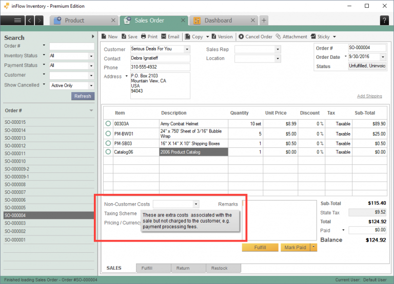 How does inFlow calculate the Cost of Goods Sold column?