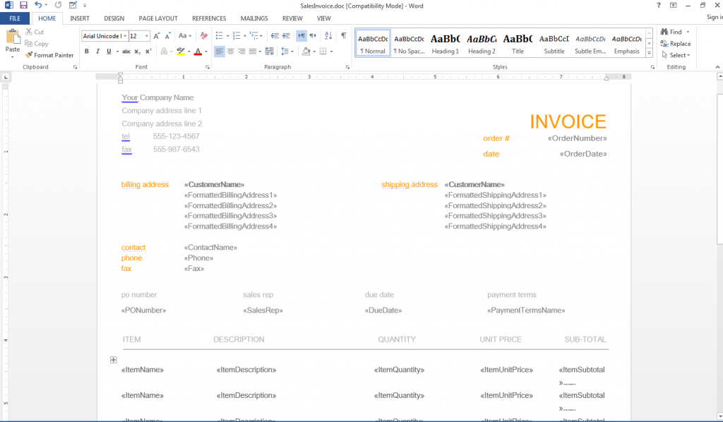 Microsoft Word will open up the sample document so that you can make ...